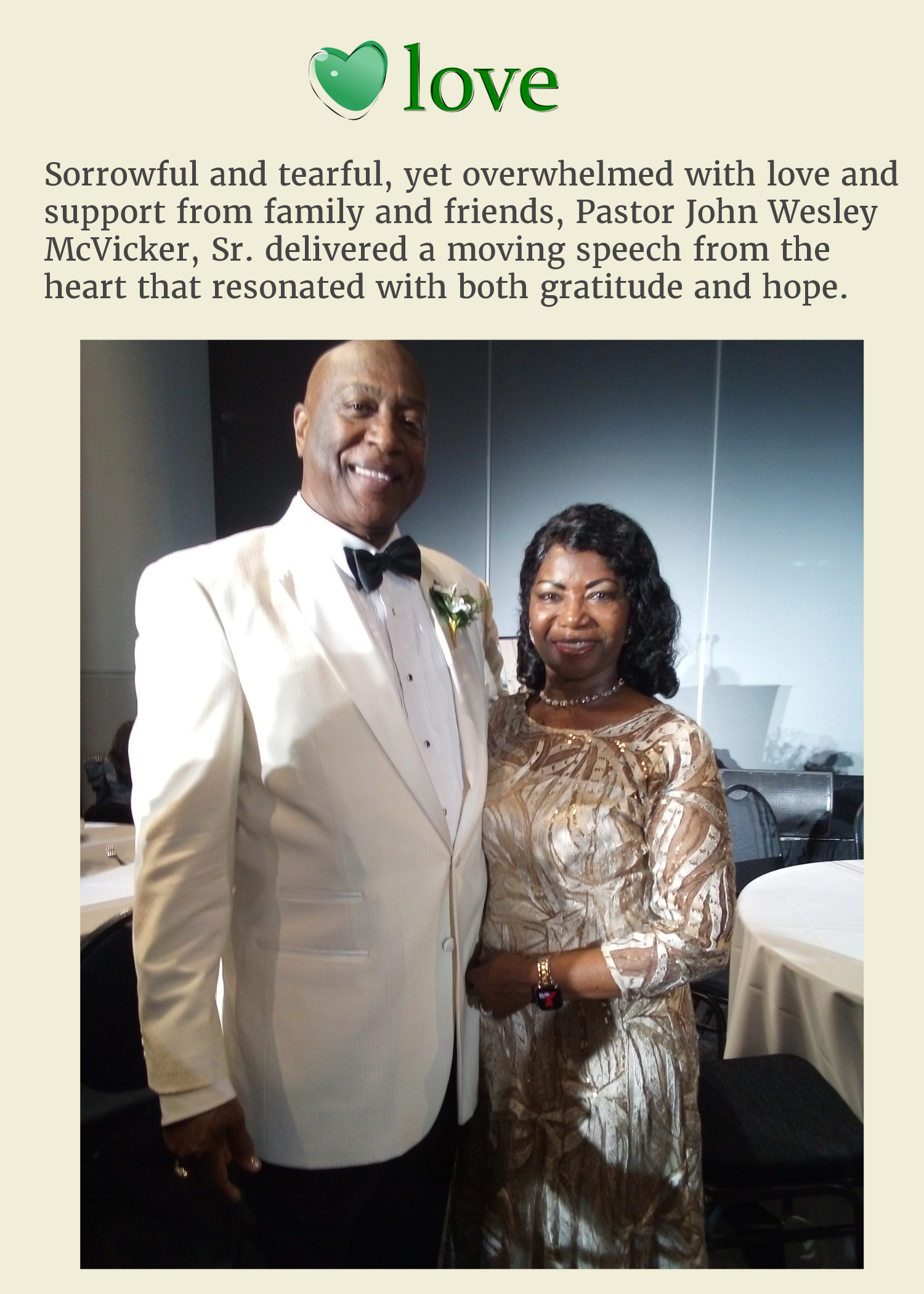 Remembering The Beginning; Honoring Pastor John Wesley McVicker, Sr ...
